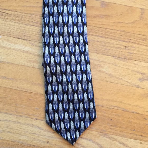 Louis Roth | Accessories | Louis Roth Black Blue And White Tie | Poshmark